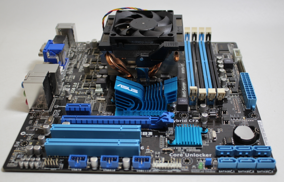 USED SEE PHOTO ASUS AM3 Plus Motherboard With Heatsink Fan Chip Free S ...